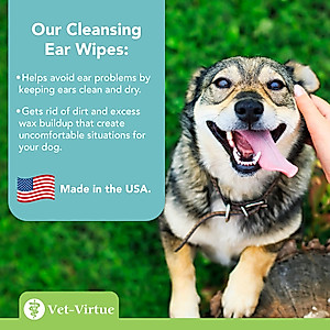 VET-VIRTUE Fragrance Free Ear Wipes for Dogs