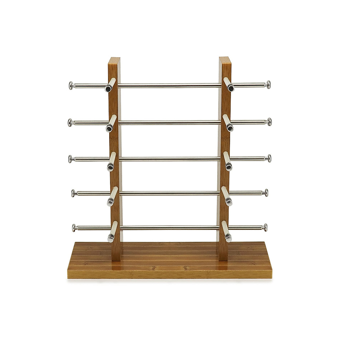 QWORK Wood Sunglass Glass Rack Frame, 5 Layers Glasses Showcase, Sunglasses Display Stand Holder, Detachable