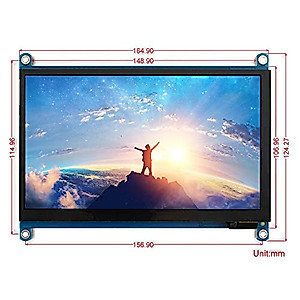 waveshare TOP1 7inch Capacitive Touch Screen LCD (H) HDMI IPS Display Computer Monitor 1024×600 Pixels Supports Raspberry Pi/Jetson Nano/Windows 11 Game Console