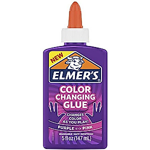 Elmer's Color Changing Liquid Glue | Makes Slime That Changes Color As You Play, Pink to Purple, 5 oz.