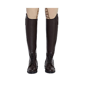 TuffRider Ladies Starter Back Zip Field Boots in Synthetic Leather - Mocha - 11 - Regular