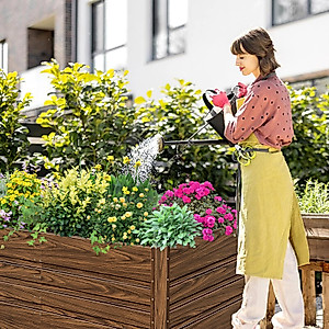 SnugNiture 2 Pcs 4x2x2FT Raised Garden Bed Galvanized Planter Garden Boxes Outdoor, Deep Root Planter Raised Bed for Vegetables Flowers Herbs,Brown