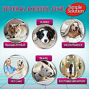 Simple Solution True Fit Disposable Dog Diapers for Female Dogs - Super Absorbent with Wetness Indicator - L/XL (Waist 18-27in) - 30 Count