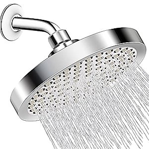 BANSA ROSE Shower Head, High Pressure Shower Heads Chrome Plated Exterior with Adjustable Ball Joint Rain Shower Head for Bathroom Luxury Shower-6 Inch(2.5 GPM)