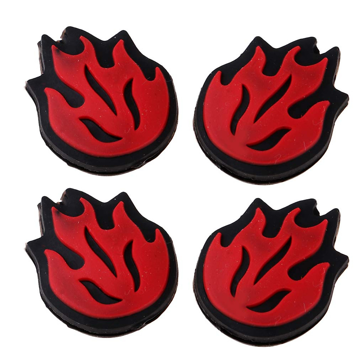 Kesoto 4 Pieces Durable Silicone Tennis Racket Vibration Dampeners Shockproof Dampers - Flame Fire Pattern, Red