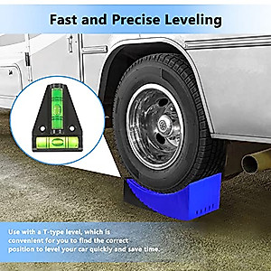 RV Leveler Blocks for Travel Trailers, Upgrade Version Camper Levelers No Trimming Required Faster and Easier Than RV Leveling Blocks, Bear Weight Up to 35,000 lbs