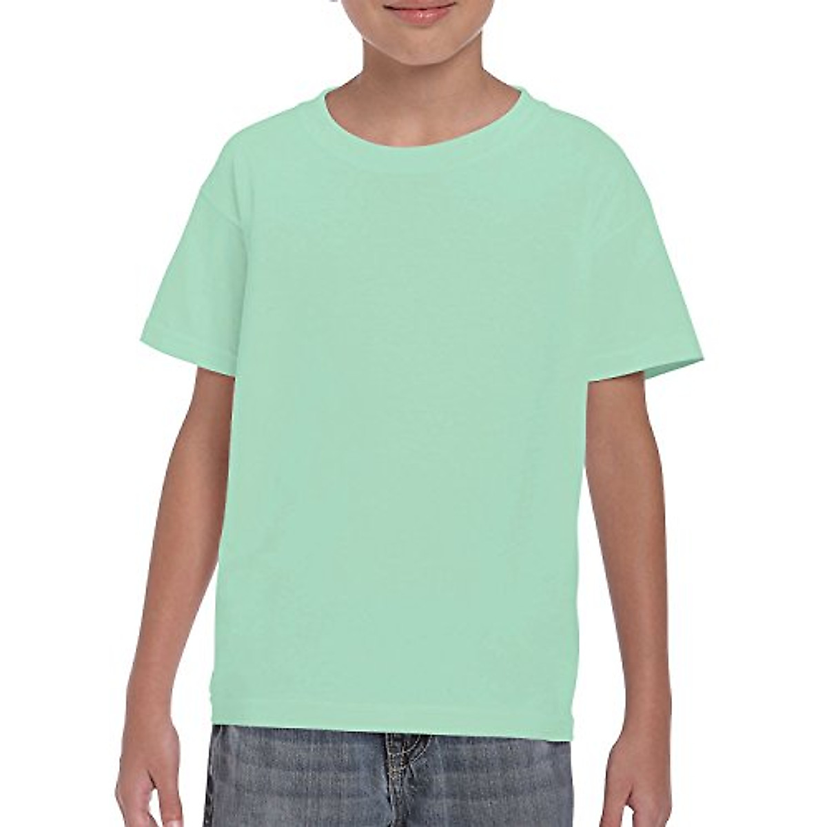 Gildan Youth 53 Oz T-Shirt - Mint Green - M - (Style # G500B - Original Label)
