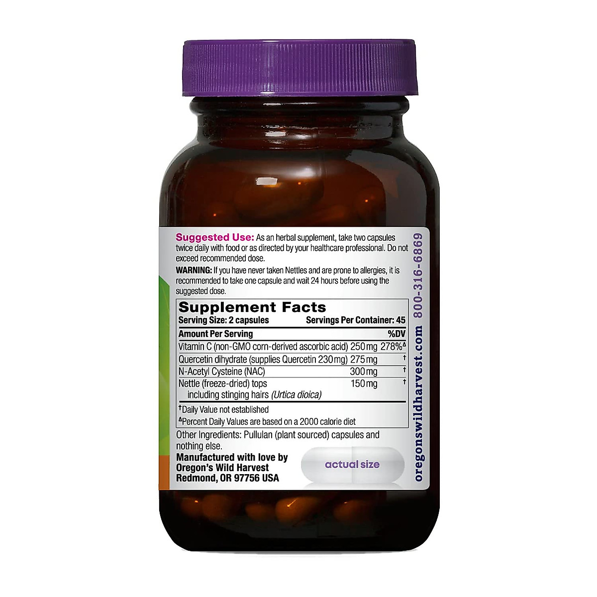 Oregon's Wild Harvest Aller-Aid with Quercetin Supplement, 90 Count