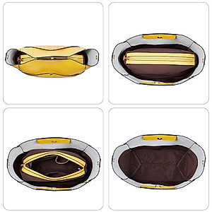 BOSTANTEN Women's Leather Designer Handbags Tote Purses Shoulder Bucket Bags Bundled with RFID Blocking Zipper Pocket Small Bifold Wallet Card Case