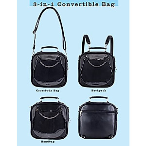 Soutrend Convertible Ita Bag for Anime Cosplay Pin Display Bag Cute Cat Women Purse Crossbody Shoulder Bag Satchel Lolita JK Bag Handbag Backpack Clear Bag with Insert