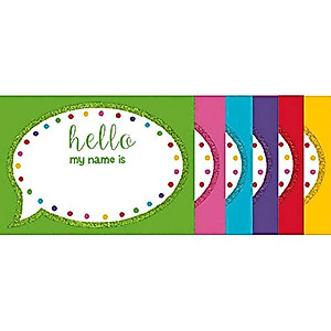 Amscan Party Glitter Name Tags, 2 1/2 x 3 1/2 inches, Multi