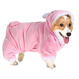 Balacoo Pet Costum, Pink Pig Puppy Clothes Hoodie Warm Coat Funny Pet Dog Cat Clothes for Christmas Cosplay Pimk