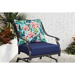 Tropical Blue Deep Seat Replacement Cushion 24 x 24 x 5.75 in & 24 x 22.5 x 5.75 in (Set of 2 Shipped in Re-sealable Vacuum Storage Bag) for Outdoor Patio Furniture