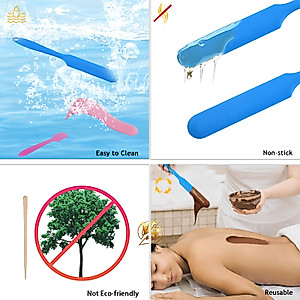 TCJJ 15PCS Non-stick Wax Sticks Reusable Wax Spatulas Wax Applicators Large Small Plastic Scraper for Hair Removal Waxing and Beauty Makeup