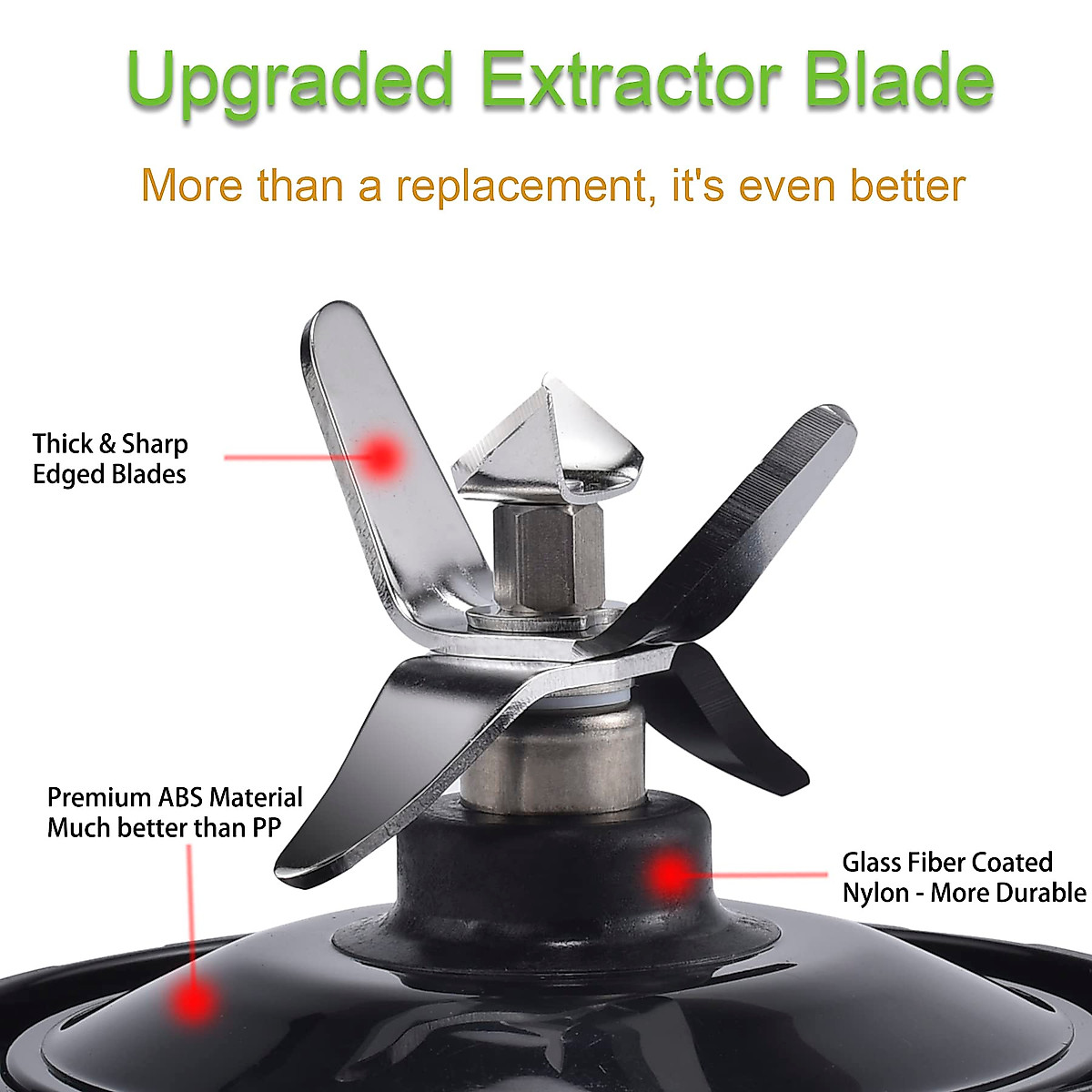 [Upgraded] Replacement 24oz Nutri Ninja Blender Cup, 24oz Cups with 7 Fins Replacement Extractor Blade Parts fit Ninja Auto iQ BL682-30 BL642-30 BL450-30 BL455-30 BL456-30 BL482-30 BL687CO-30 etc.