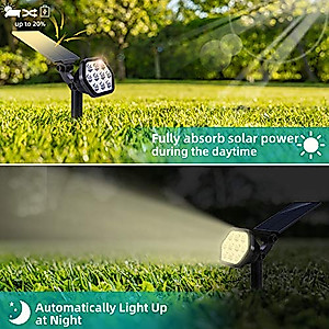 Nekteck Solar Lights Outdoor,10 LED Landscape Spotlights Solar Powered Wall Lights 2-in-1 Wireless Adjustable Security Decoration Lighting for Yard Garden Walkway Porch Pool Driveway