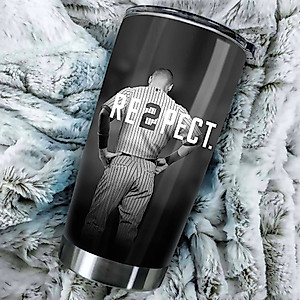 Teerabbit Derek New York Jeter Baseball Coffee Mug Insulated Tumbler With Lid - Re2pect I Love It When People Doubt Me Motivational Quote - Birthday Christmas Gifts For Fan - 20 Oz| Stainless Steel