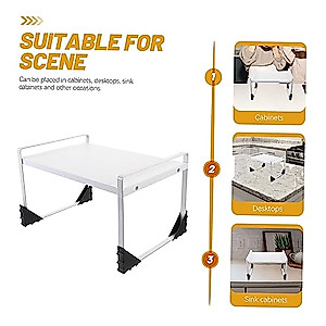 FONDOTIN Seasoning Rack Kitchen Supply Seasoning Shelf Countertop Rack Storage Shelf Multi-purpose Shelf Punch-free Rack Desktop Rack multipurpose white carbon steel cabinet shelf