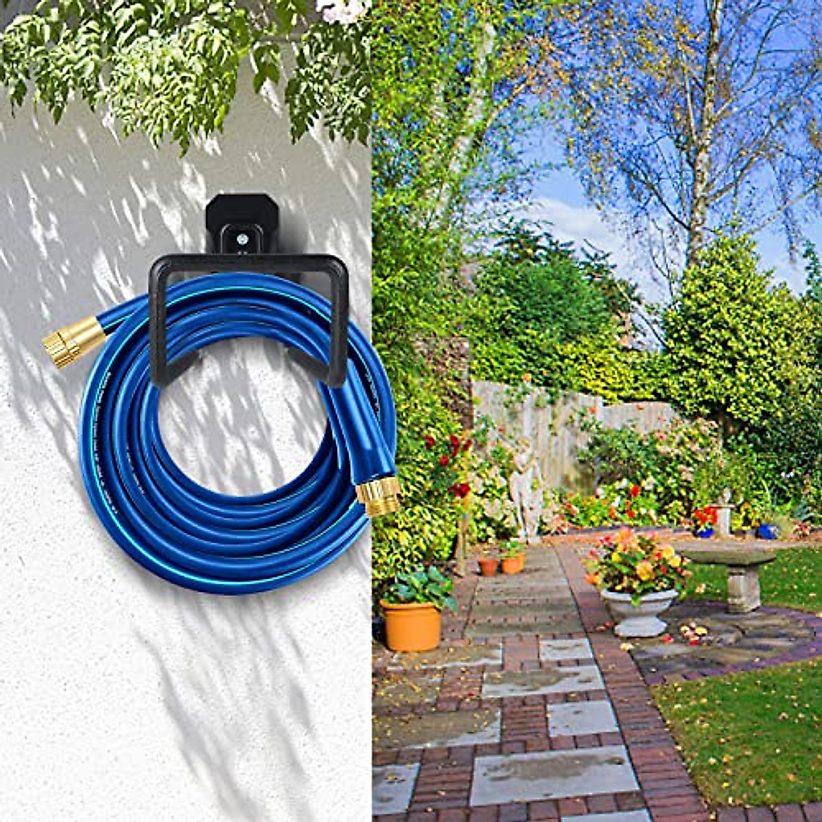 TOZA Hose Holder,Garden Hose Holder Hook Heavy Duty Metal Hose Hanger Wall Mount Holds Up to 100-150Ft Hose for Outside Garden Yard Garage