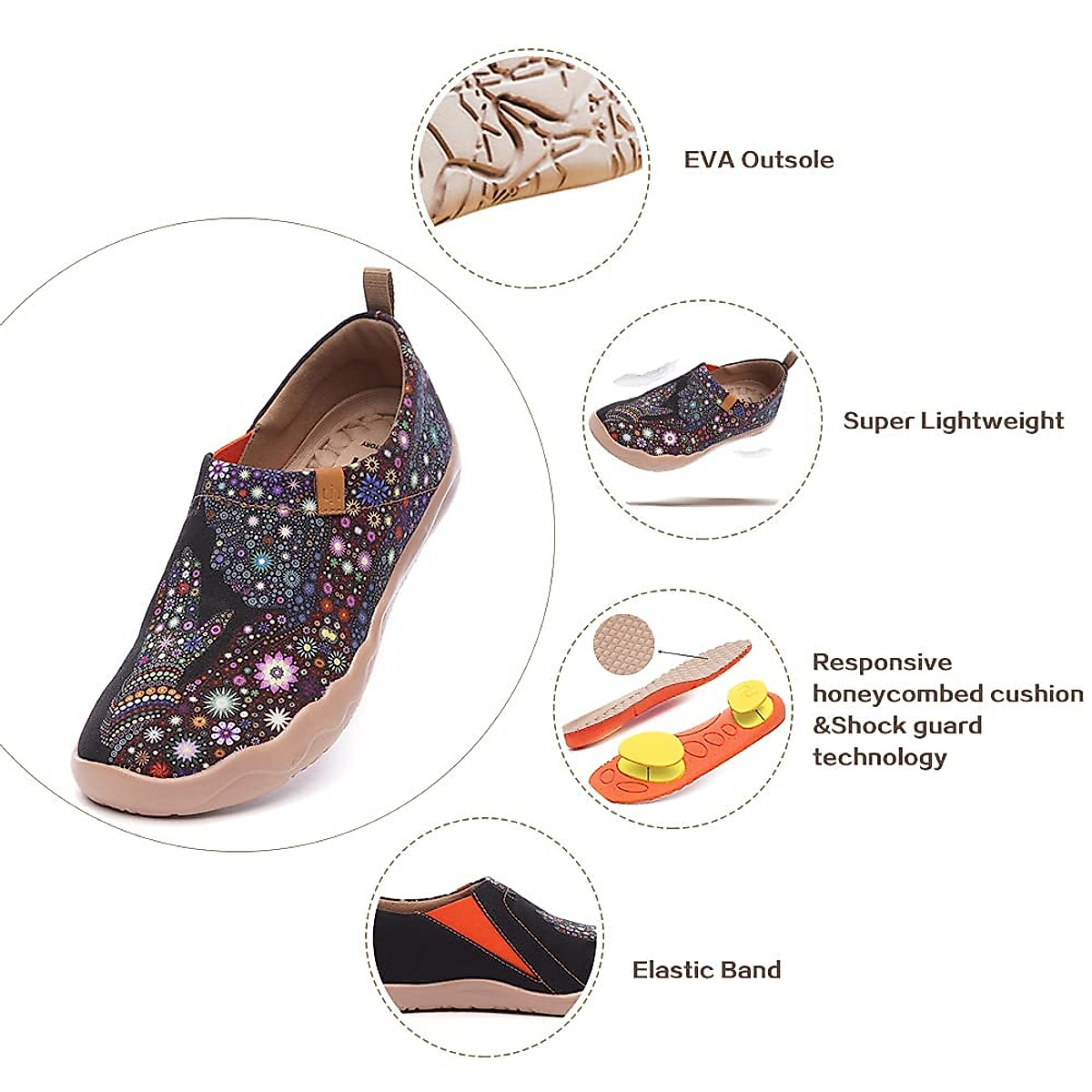 UIN Women's Slip ons Travel Shoes Casual Painted Canvas Walking Flats Pray for Goodness (40)