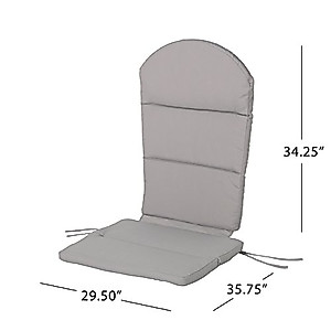 Christopher Knight Home Reed Outdoor Water-Resistant Adirondack Chair Cushion, Gray, 1 Count (Pack of 1), Grey