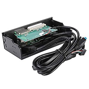 ASHATA Front Panel Hub 11 Port PC Front Panel with USB 3.0 Ports USB 3.1 eSATA Port and 6 Card Slots Card Reader Support M2 MSO Memory MS XD 64G CF Card Fit Any 5.25” Computer Case Front Bay