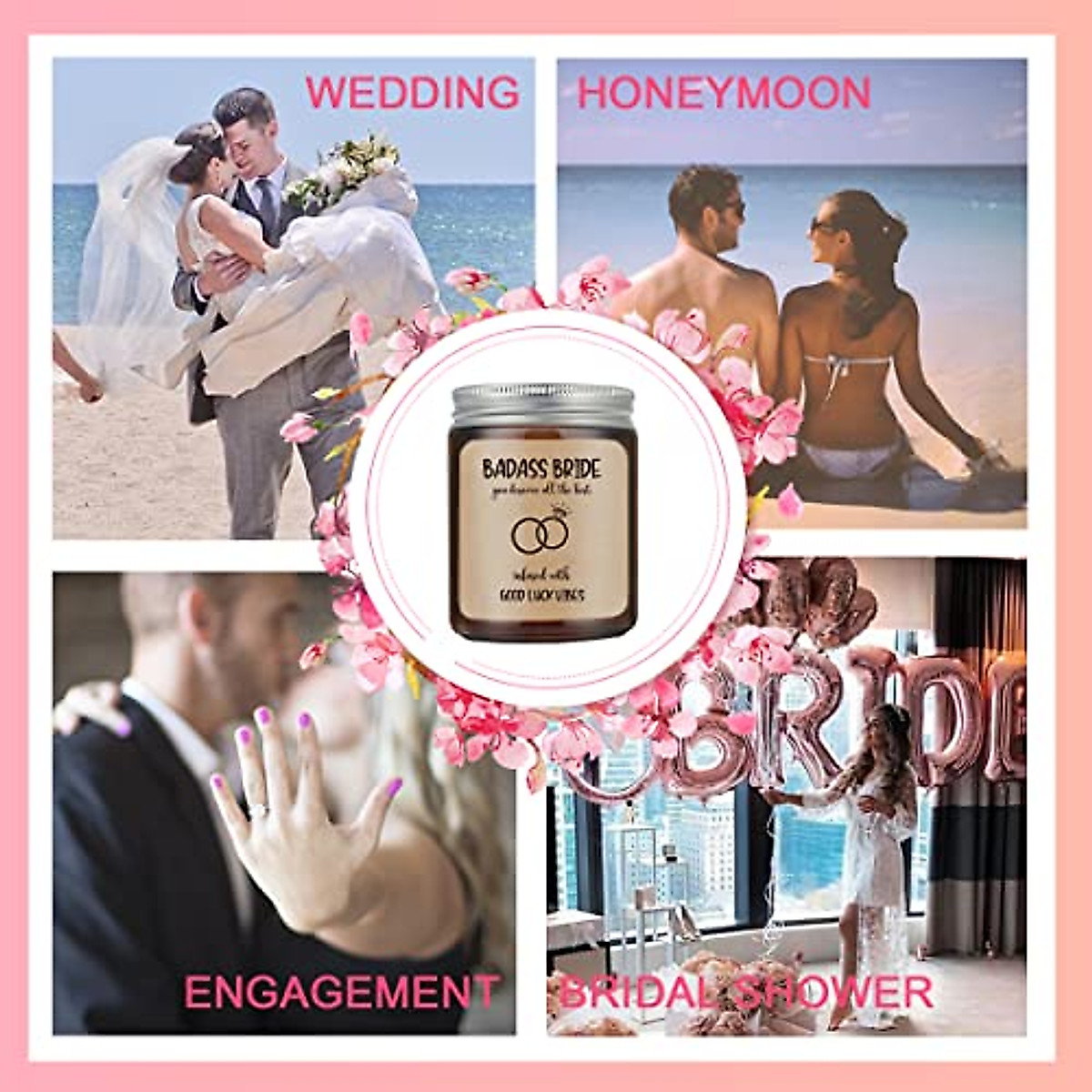 LAMIVEENLA Wedding Gifts Scented Candle Lavender - Cool Bride Gifts Bridal Shower Gift Engagement Gift for Women Bride to Be Gifts Bachelorette Gifts for Bride Soy Candle 7.4oz