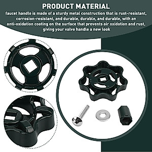 VIDABTE Outdoor Faucet Handle,Hose Bibb Round Wheel Handle for Danco 10006 10006P,Outdoor Water Spigot with Universal Design Adapter and Screws,Water Spigot Hose Bibb Round Wheel Replacement (2 Set)