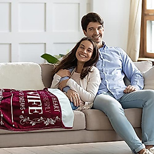 to My Wife Blanket Wife Christmas Birthday Gift Ideas Wedding Anniversary Romantic Gifts for Her Women Birthday for Wife from Husband Wife Gifts Wife Blanket 60" x 50" (Red)