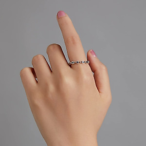 BABAMIA Size 8 Rings Evil Eyes Rings for Women&Men 925 Sterling Silver Personalized Rings Paved with Cubic zirconia Stackable Multiple Sizes Band Ring