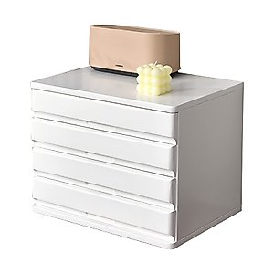 LEYT Multi-Layer Drawer Storage Box, Solid Wood Flat File Cabinet, A4 Treatment Storage Cabinet for Home Desktop Office (Color : B, Size : 4 Drawer)