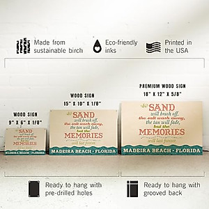 Lantern Press 6x9 Inch Wood Sign, Ready to Hang Wall Decor, Madeira Beach, Florida, Beach Memories Last Forever