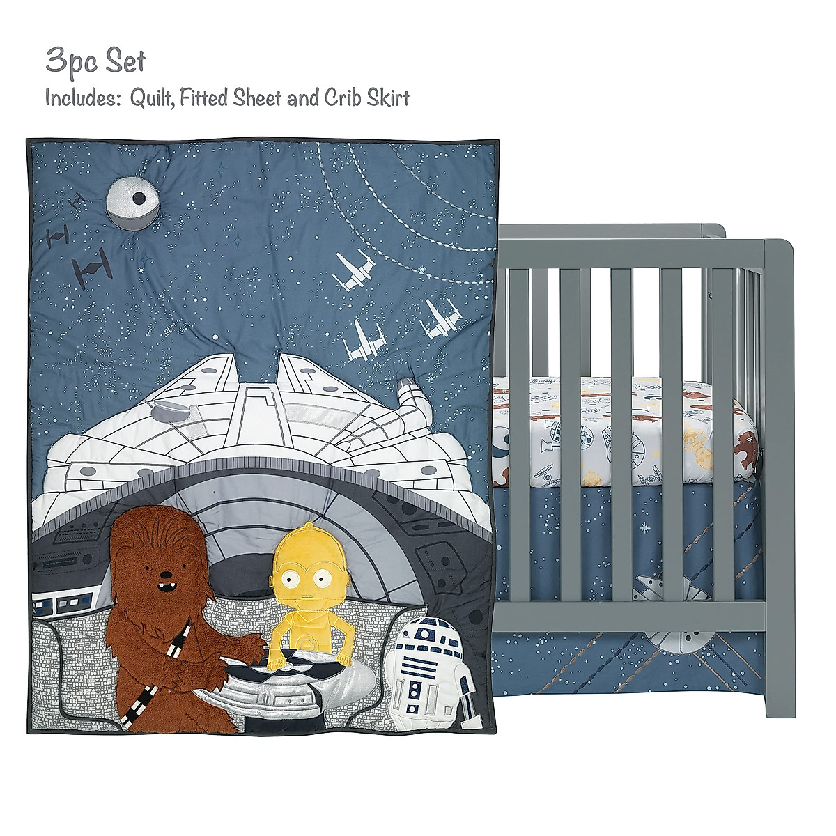 Lambs & Ivy Star Wars Signature Millennium Falcon 3-Piece Baby Crib Bedding Set