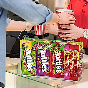 SKITTLES & STARBURST Variety Pack Full Size Chewy Candy Assortment, 37.05 oz, 18 Bars
