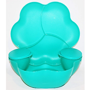Tupperware Chip N Dip with Dip Bowls 1.5 Gallon Teal