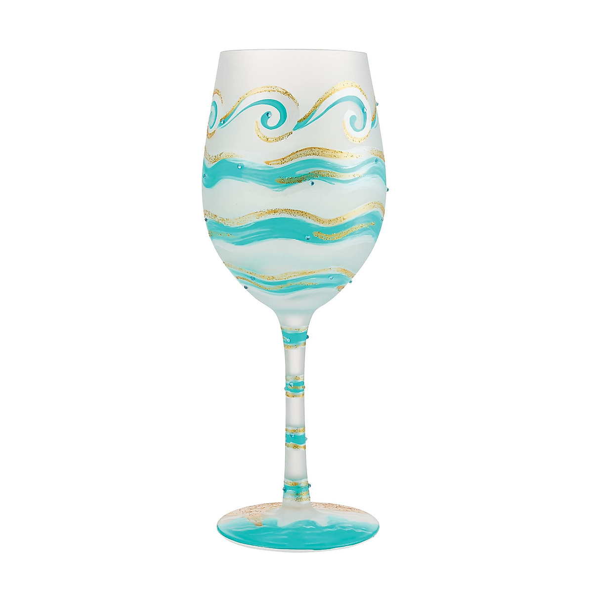 Enesco Designs by Lolita Eternal Tides Hand-Painted Artisan Wine Glass, 15 Ounce, Multicolor