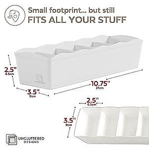Uncluttered Designs Drawer Dividers (5 Set) Handy Stackable Organizers in Durable Plastic For Your Underwear, Crafts, Baby Clothes & Office Storage (White)