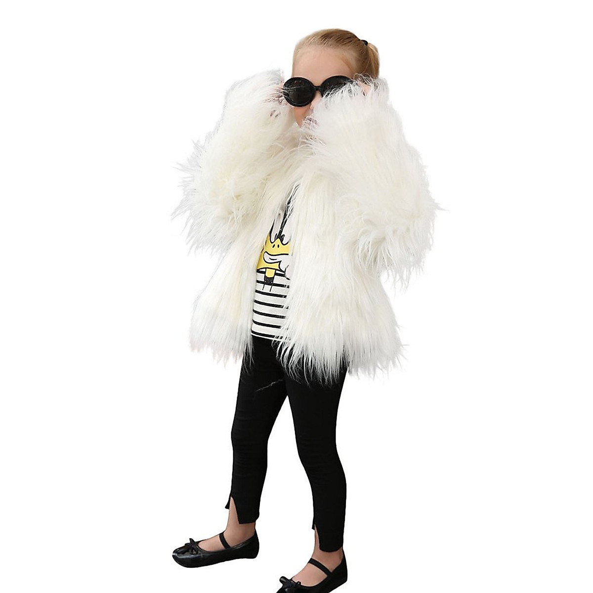 Kids Baby Girls Autumn Winter Faux Fur Coat Jacket Thick Warm Outwear Clothes