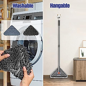 85 Inch Wall Cleaner Mop with Long Handle, 360° Rotatable Wall Washer Cleaner Tool Dust Mop with Extension Pole 25" to 85", Baseboard Wall Mop for Window Cleaning Ceiling Floor (Grey)