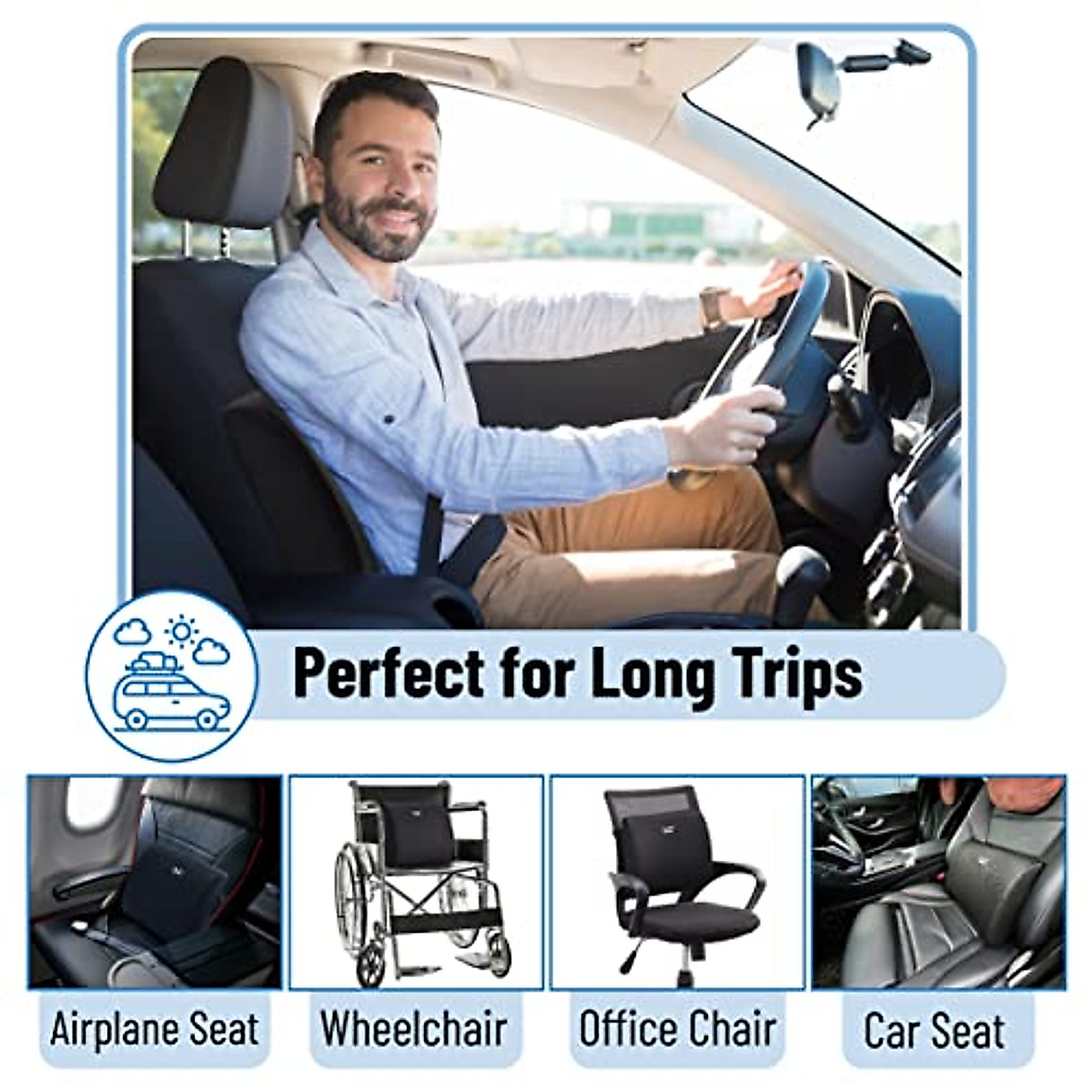 Mr. Pen- Lumbar Support Pillow, Memory Foam Lumbar Pillow, Car Lumbar Support, Office Chair Back Cushion, Chair Pillow, Desk Chair Back Support