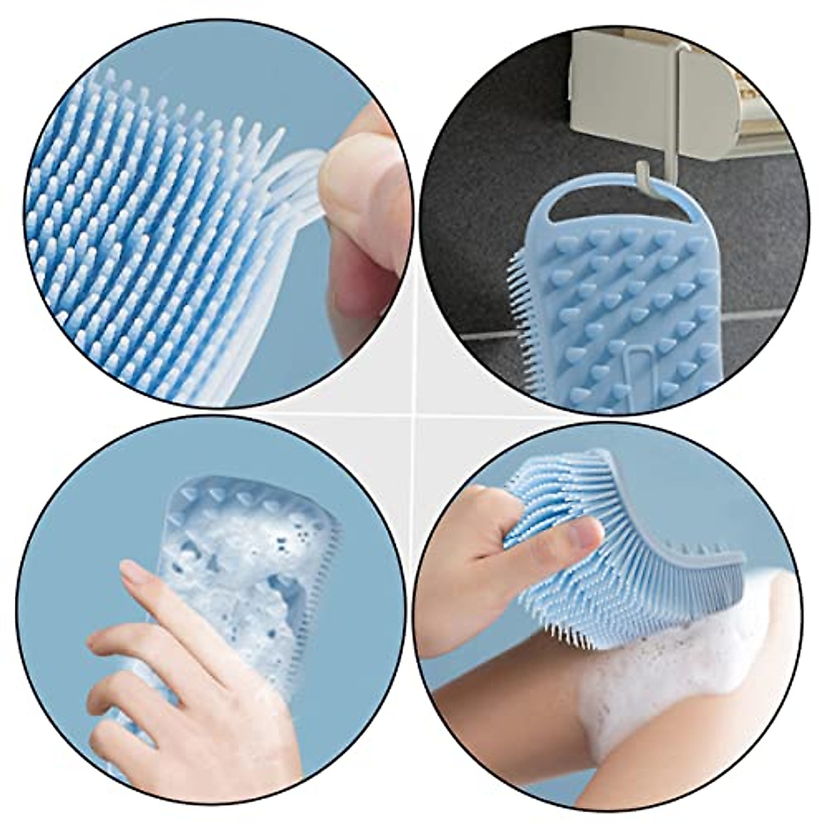 FRCOLOR 12 pcs Exfoliator Wet Shower for Tools Use Home Dry Brush Reliable Washin Exfoliating Scrubbers Body Household Brushes Cleaning Bathing Square Massager Silicone Hair Cleaners
