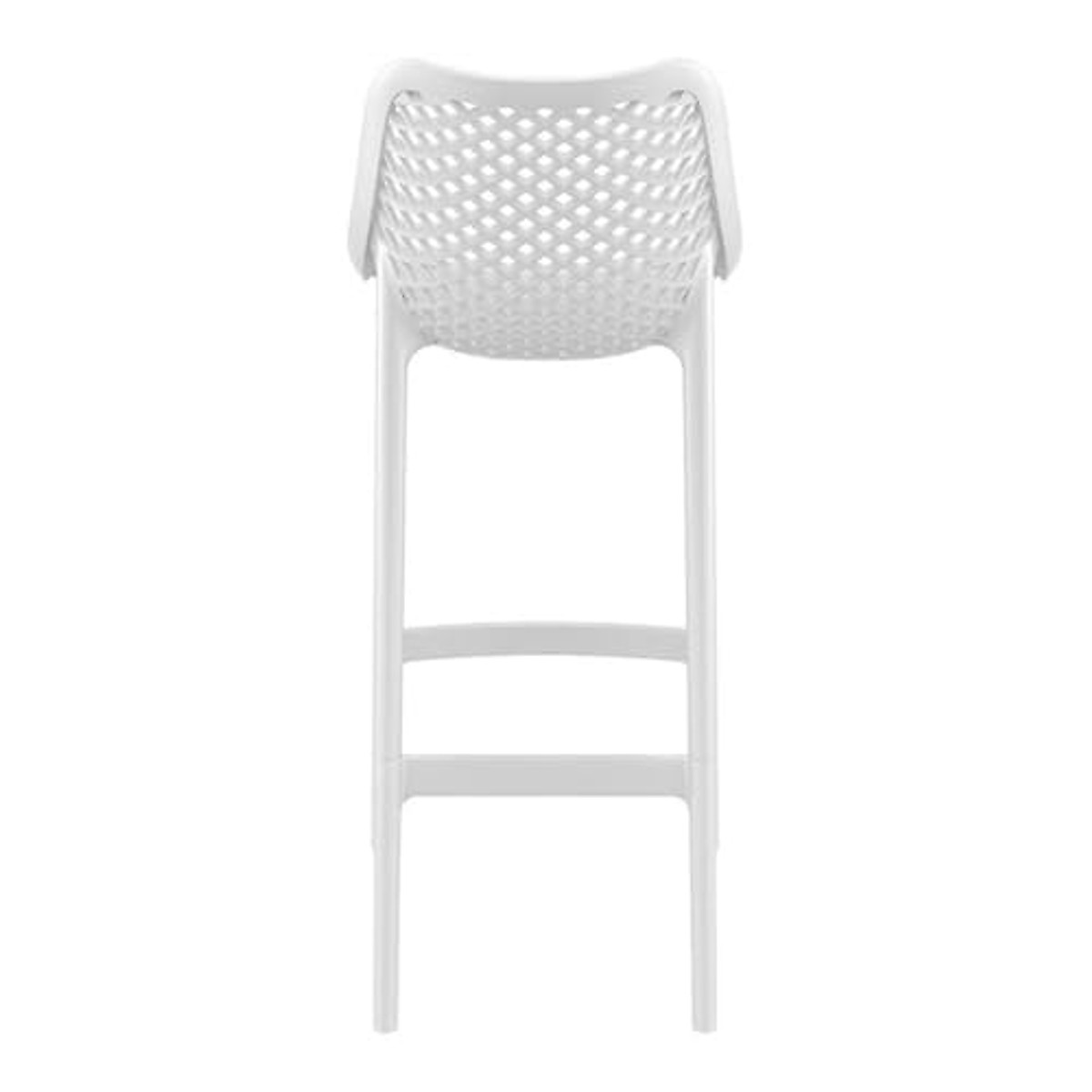 Home Square Polypropylene Patio Bar Stool in White - Set of 2