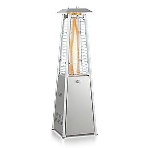 Giantex Pyramid Patio Heater, 9500 BTU Portable Tabletop Propane Heater with Glass Tube, Simple Ignition System & Dancing Flame, CSA Certification, 35" Outdoor Electric Heater for Outside, Backyard