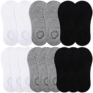 Cooraby 15 Pairs No Show Socks Kids Socks Anti-slip Low Cut Socks for Girls Boys Ankle Athletic Socks