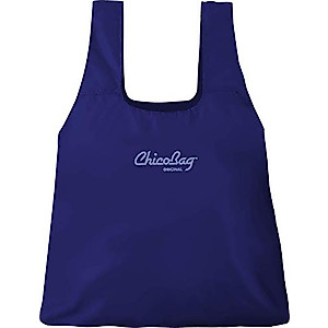 ChicoBag Original Compact Reusable Grocery Bag w/Attached Pouch and Carabiner Clip | Eco-Conscious Packable Tote | Variety 4pk - Mazarine, Aqua, Orange Peel, & Yellow (Pack of 4)