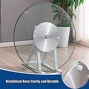 QQXX Round Tempered Glass Table Top,Thick Glass Lazy Susan Turntable,Round Tabletop Rotating Serving Tray for Dining Table Restaurant Rotatable Service Tray,A,90cm/35inch