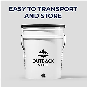 Outback Water Emergency Filtration System - 5 Gallon Bucket Water Filter - Gravity Powered, Portable, Purify up to 24 Gallons of Potable Drinking Water Per Day