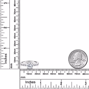 Gem Stone King White Moissanite Engagement Anniversary Promise Ring For Women (0.80 Cttw, Gemstone, Round 6MM, Size 9)