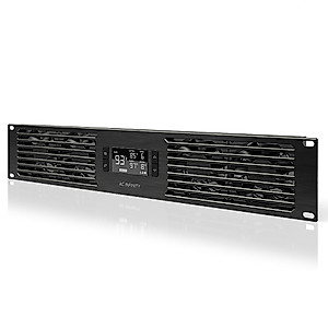 AC Infinity CLOUDPLATE T7-N, Rack Mount Fan Panel 2U, Intake Airflow, for Cooling AV, Home Theater, Network 19” Racks