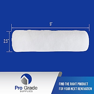 Pro Grade - Paint Roller Covers - 3/8 X 9 Inch White Nylon 5 Pack